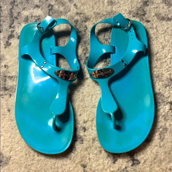 Michael Kors | Shoes | Michael Kors Light Blue Teal Jelly Strappy ...